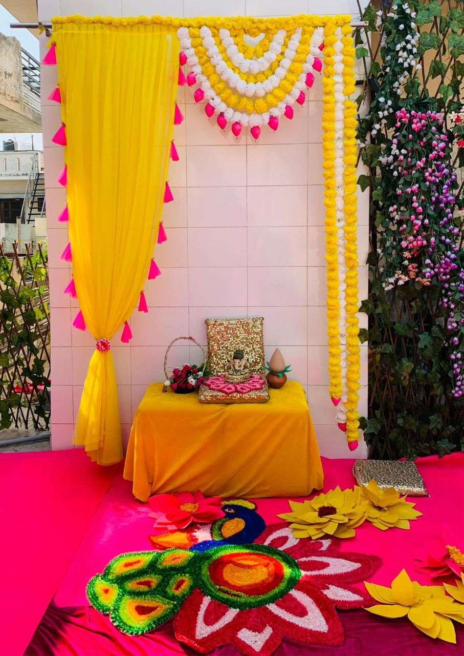 Lotus Bud Net Curtain Backdrop by Craft Decor